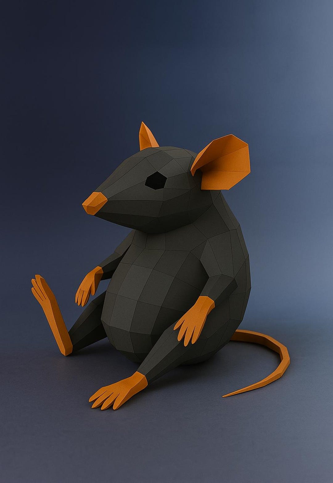 Rat, 3D Papercraft PDF, Digital Template, Origami Statue , Low Poly ...