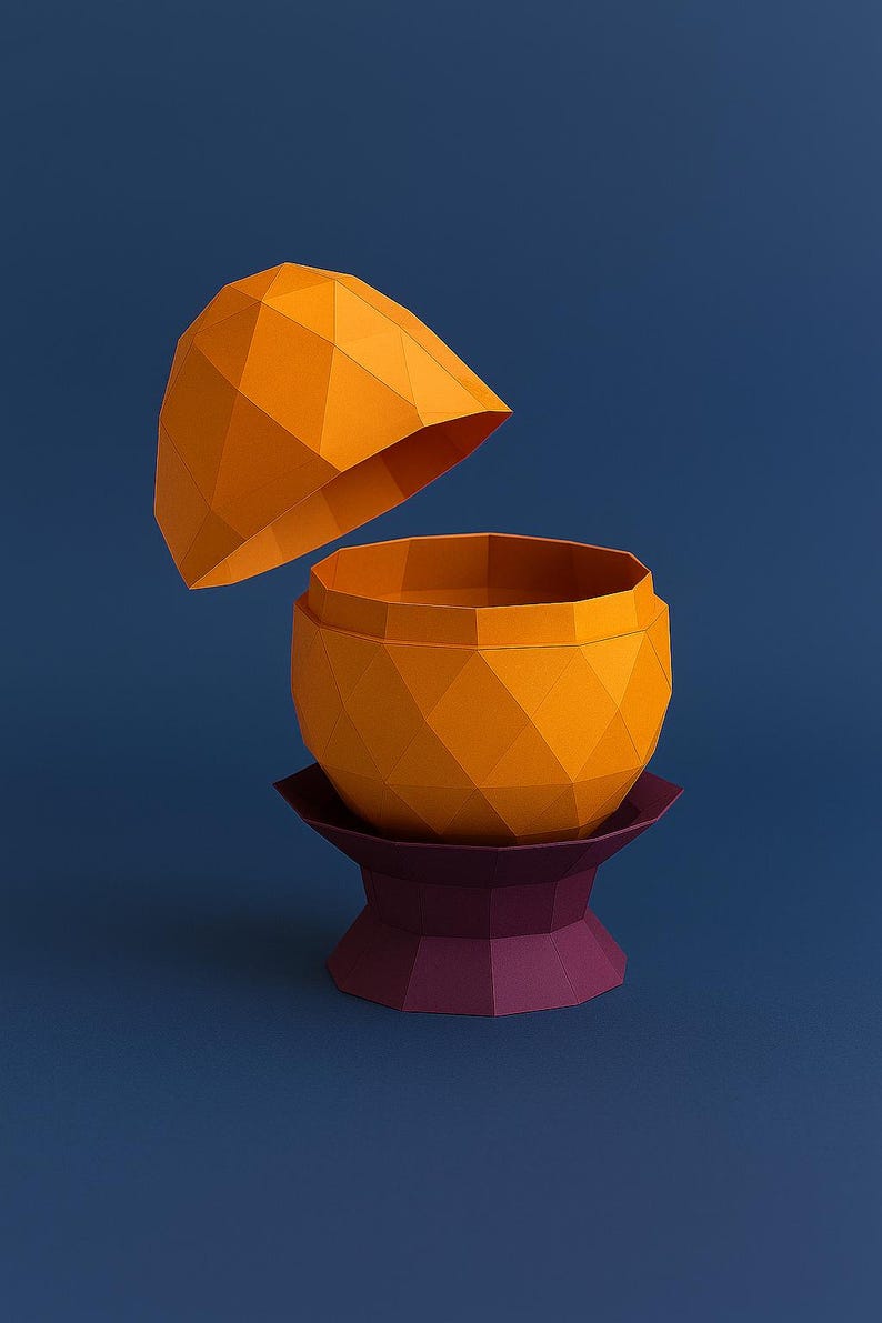 Lucky Easter Egg Papercraft PDF, SVG Template - 3D Egg Low Poly ...