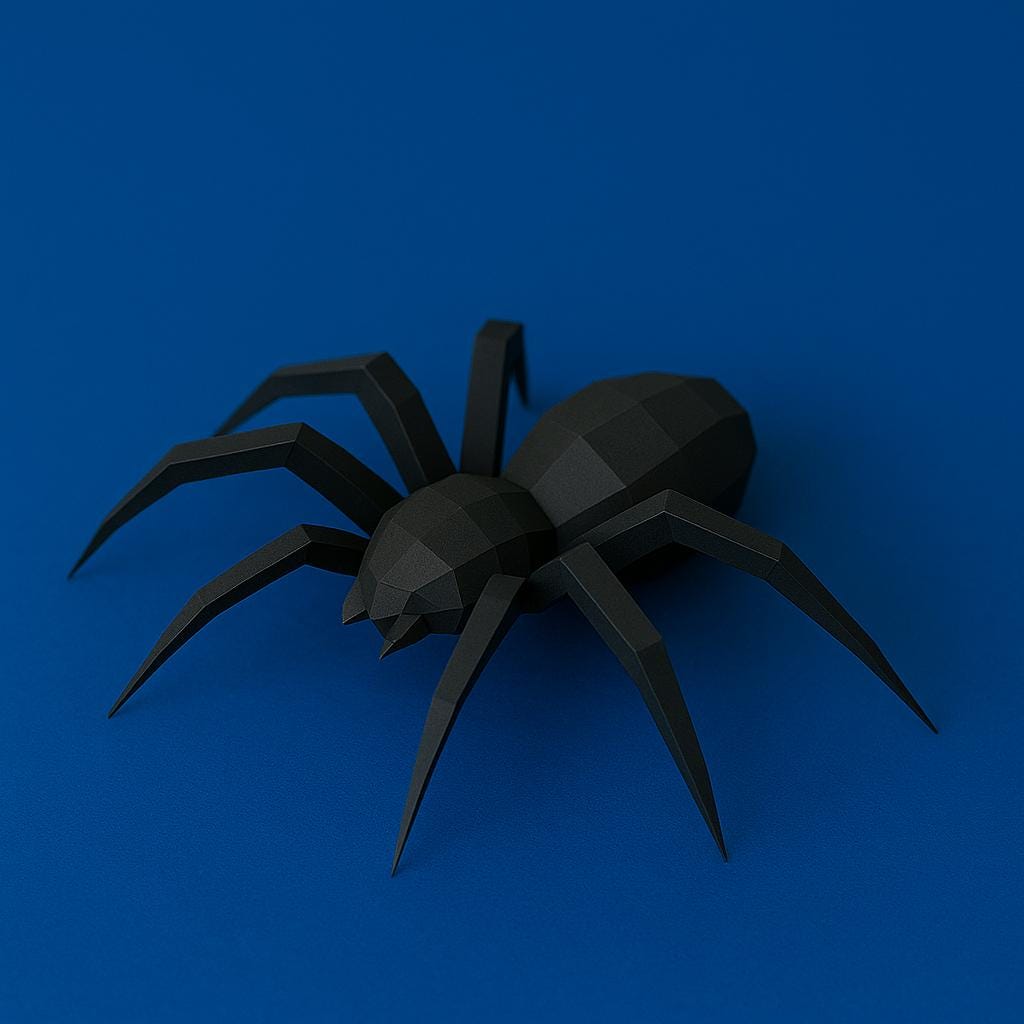 Papercraft Spider Model: 3D Origami Sculpture DIY Decor (PDF Template ...