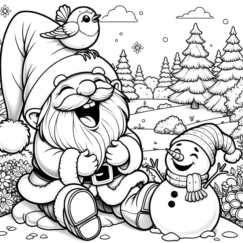 38 Cute Gnome Christmas Coloring Pages for Adults, Coloring Pages ...