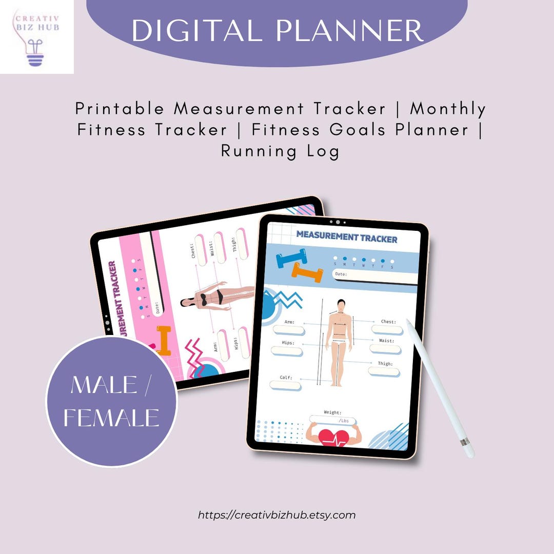 Printable Measurement Tracker | Monthly Fitness Tracker | Fitness Goals ...