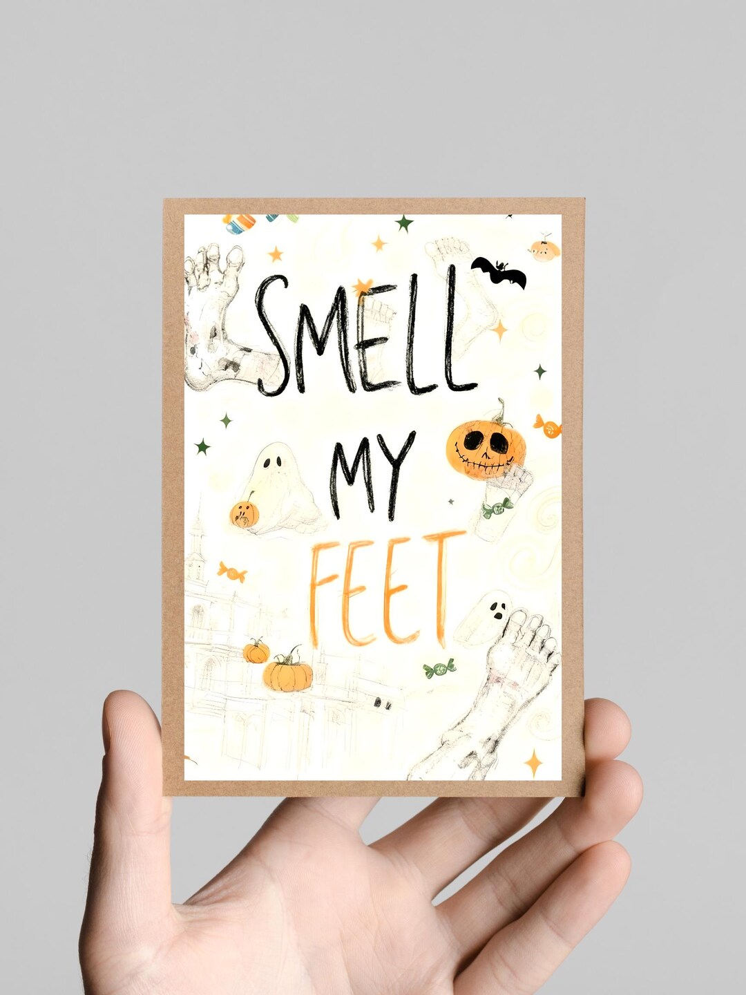Halloween Wall Art, Smell My Feet Funny Printable, Trick-or-treat Kids ...