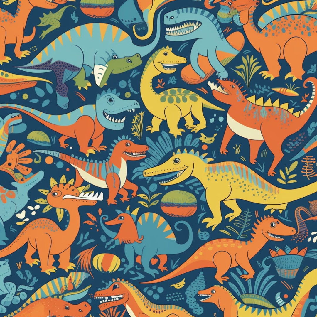 Digital Dinosaur Pattern Instant Download - Etsy