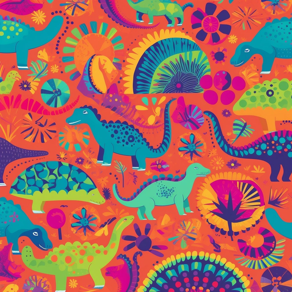 Digital Dinosaur Pattern Instant Download - Etsy