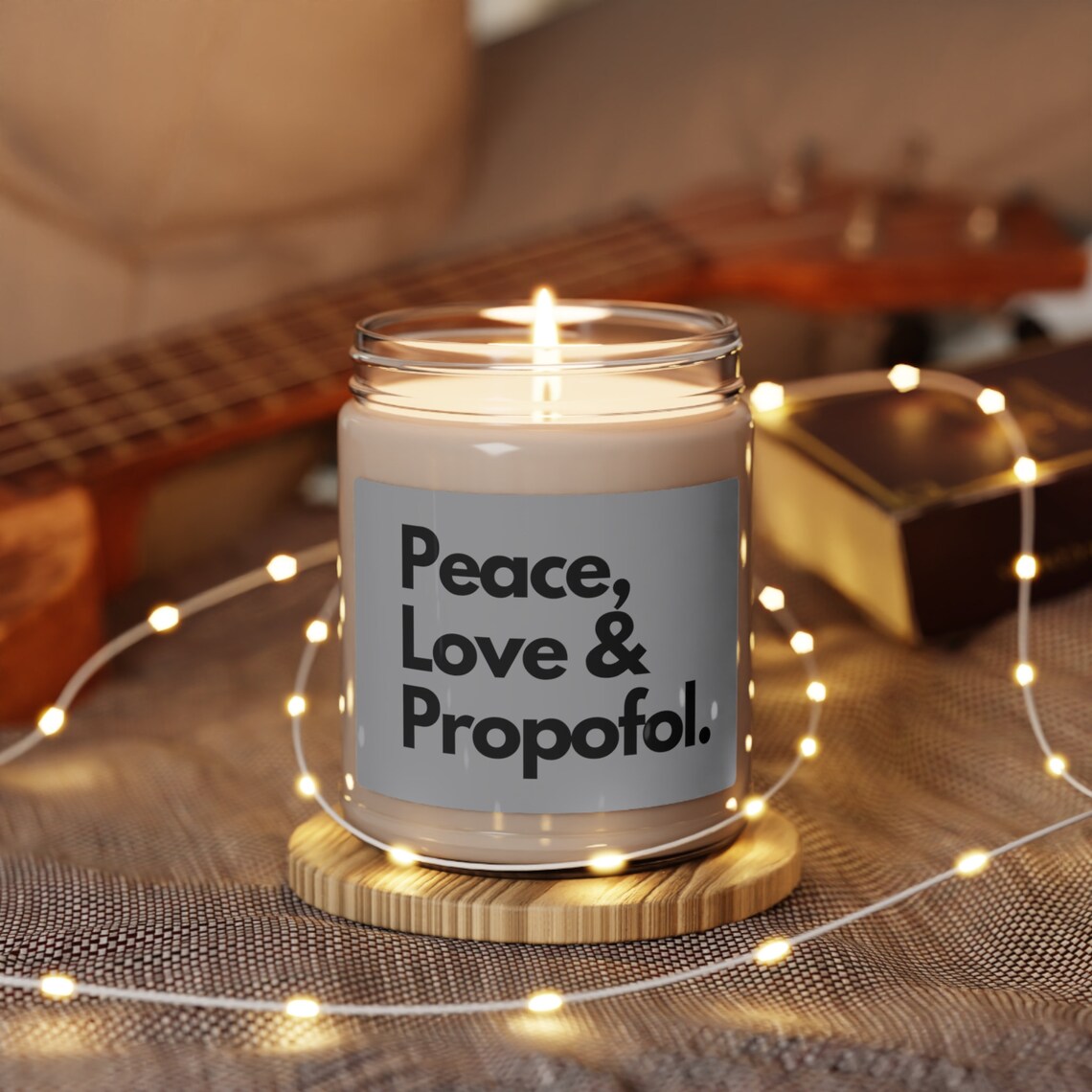 Tranquility and Humor: Peace, Love & Propofol Candle, Scented Soy ...