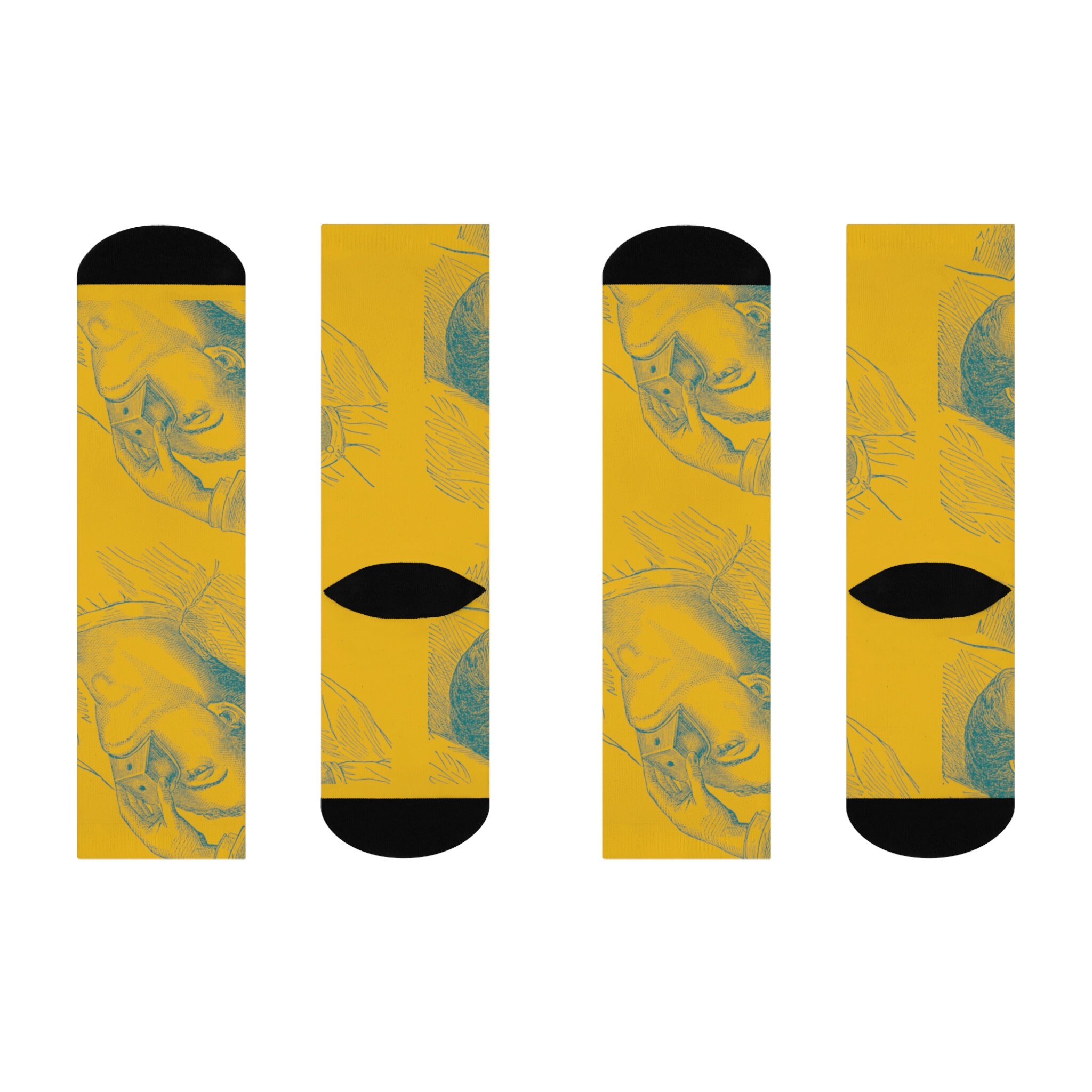 Vintage Ether Mask Socks – Hand-drawn Anesthesia Art, Cushioned Crew ...