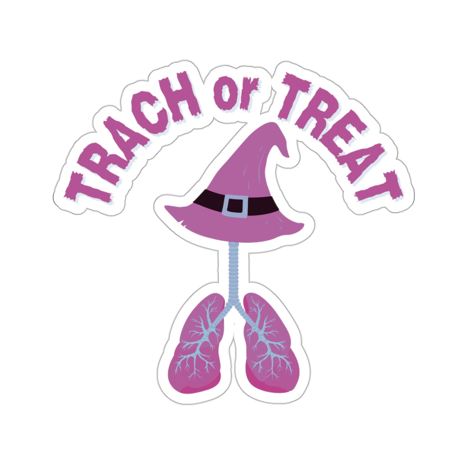 Trach or Treat: Spooky Anatomy Sticker for Medical Mavens, Kiss-cut ...