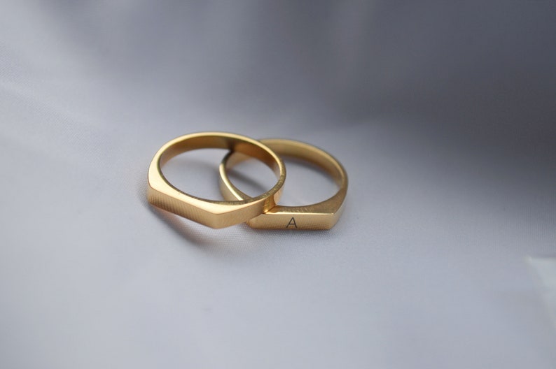 Signet Ring Personalised Signet Ring Engraved Ring - Etsy