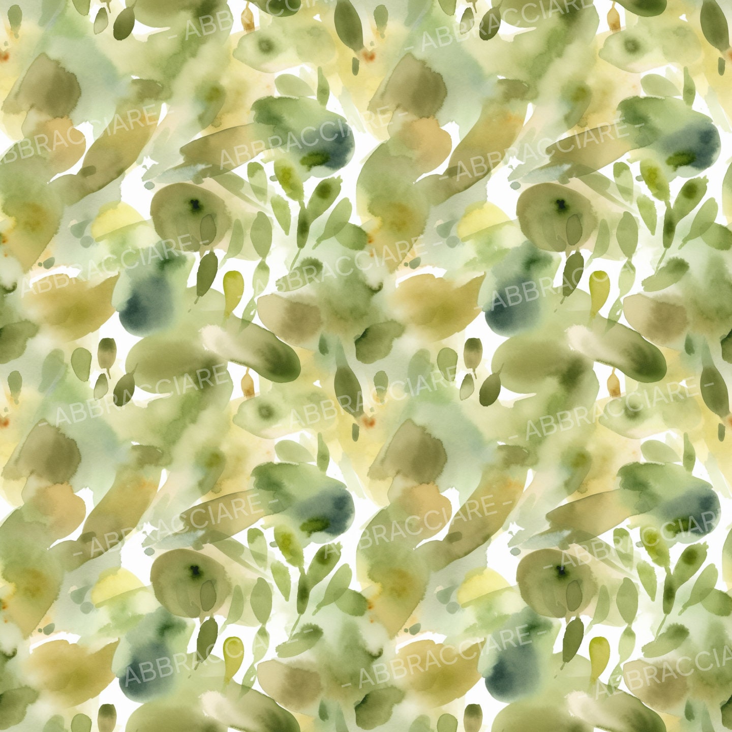 Olive Green Watercolor Texture Digital Paper Pack - Set of 10 Seamless ...