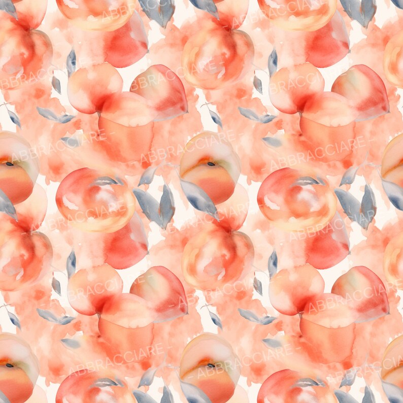 Peach Watercolor Texture Digital Paper Pack - Set of 10 Seamless ...