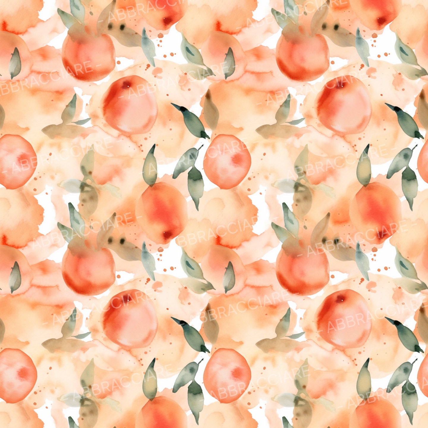 Peach Watercolor Texture Digital Paper Pack - Set of 10 Seamless ...
