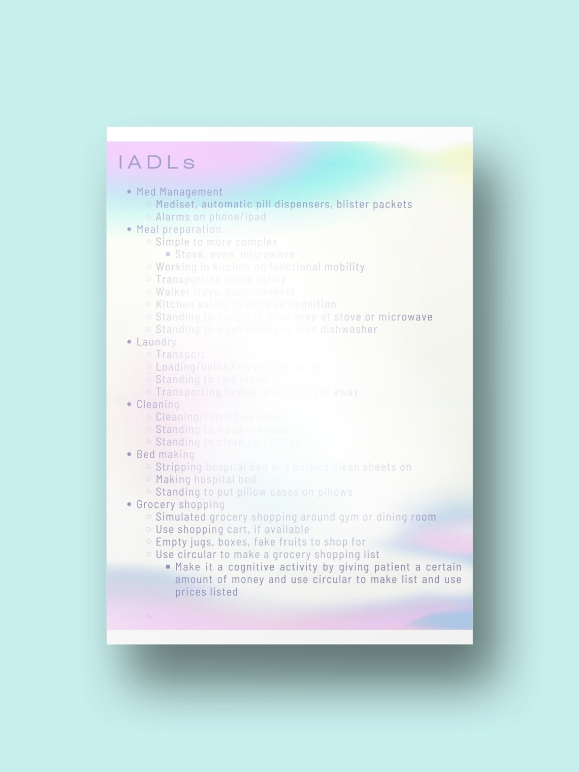 Occupational Therapy Interventions for Level II Fieldwork / OT ...