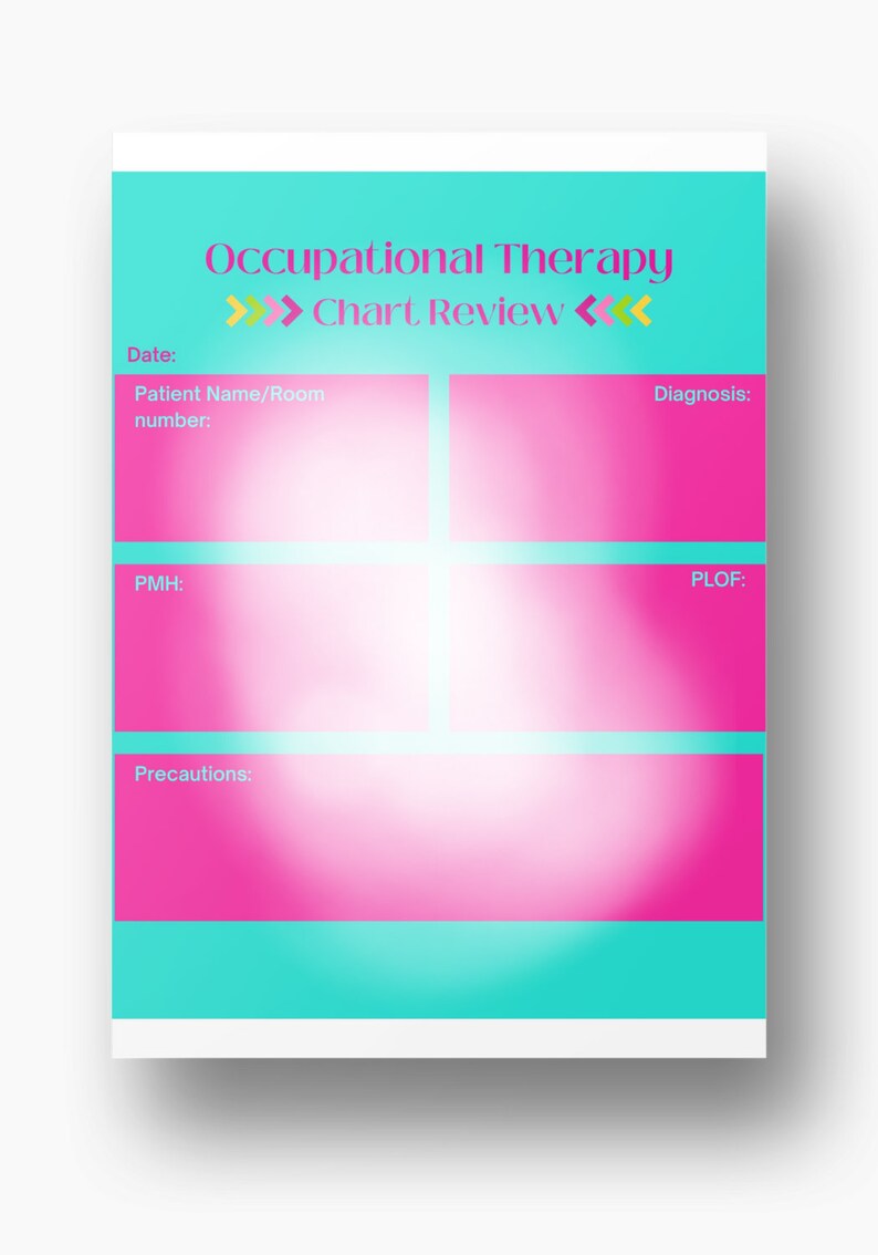 Occupational Therapy Chart Review Note Card Size / OT / OT Student ...