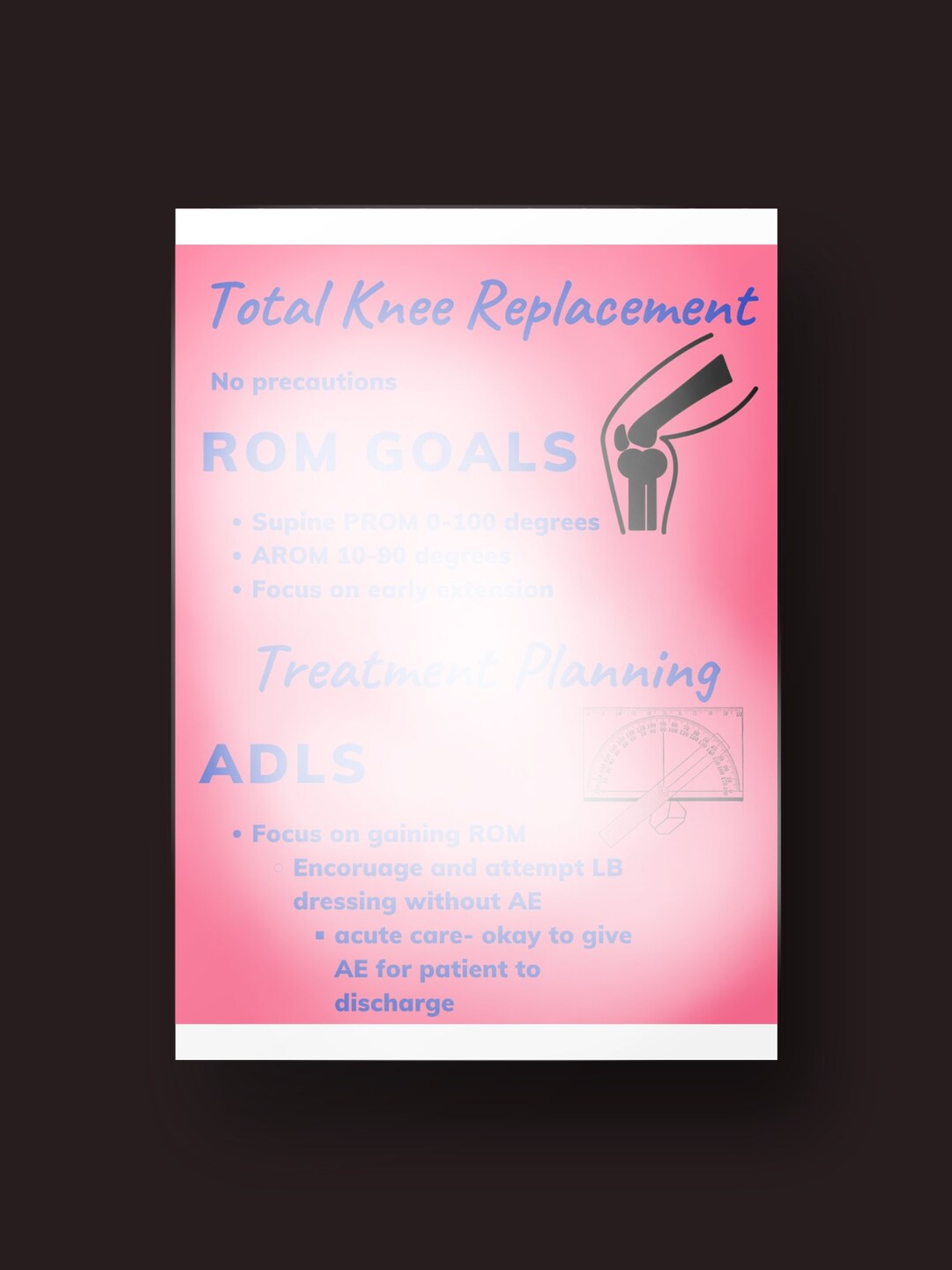 Total Knee Replacement Reference / Occupational Therapy / OT / Adls ...