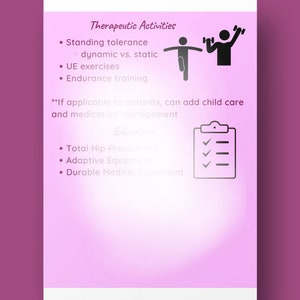 Total Hip Replacement Reference Note Card Size / Occupational Therapy ...