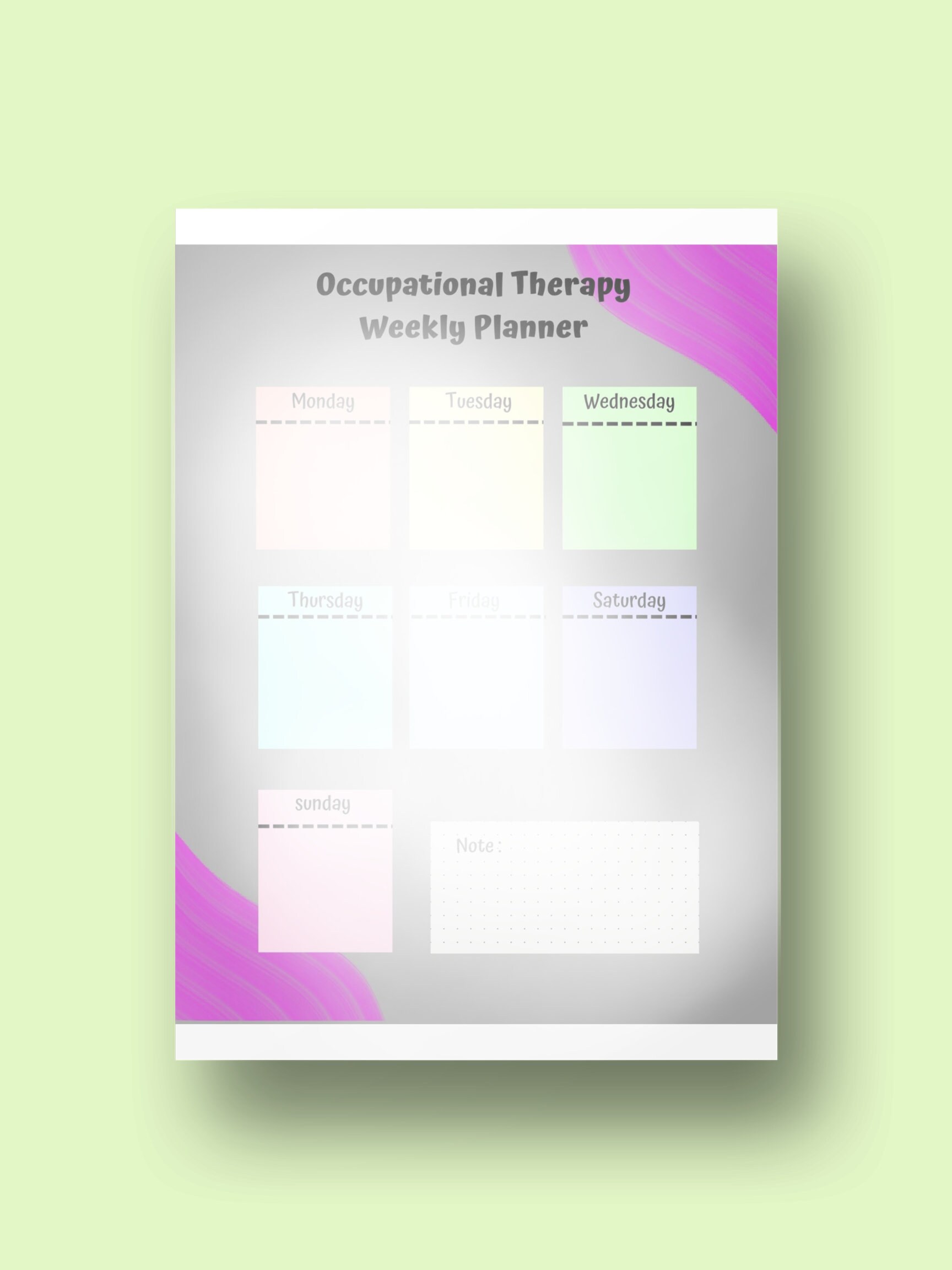 Occupational Therapy Weekly Planner / Weeklies / Discharges / Level II ...