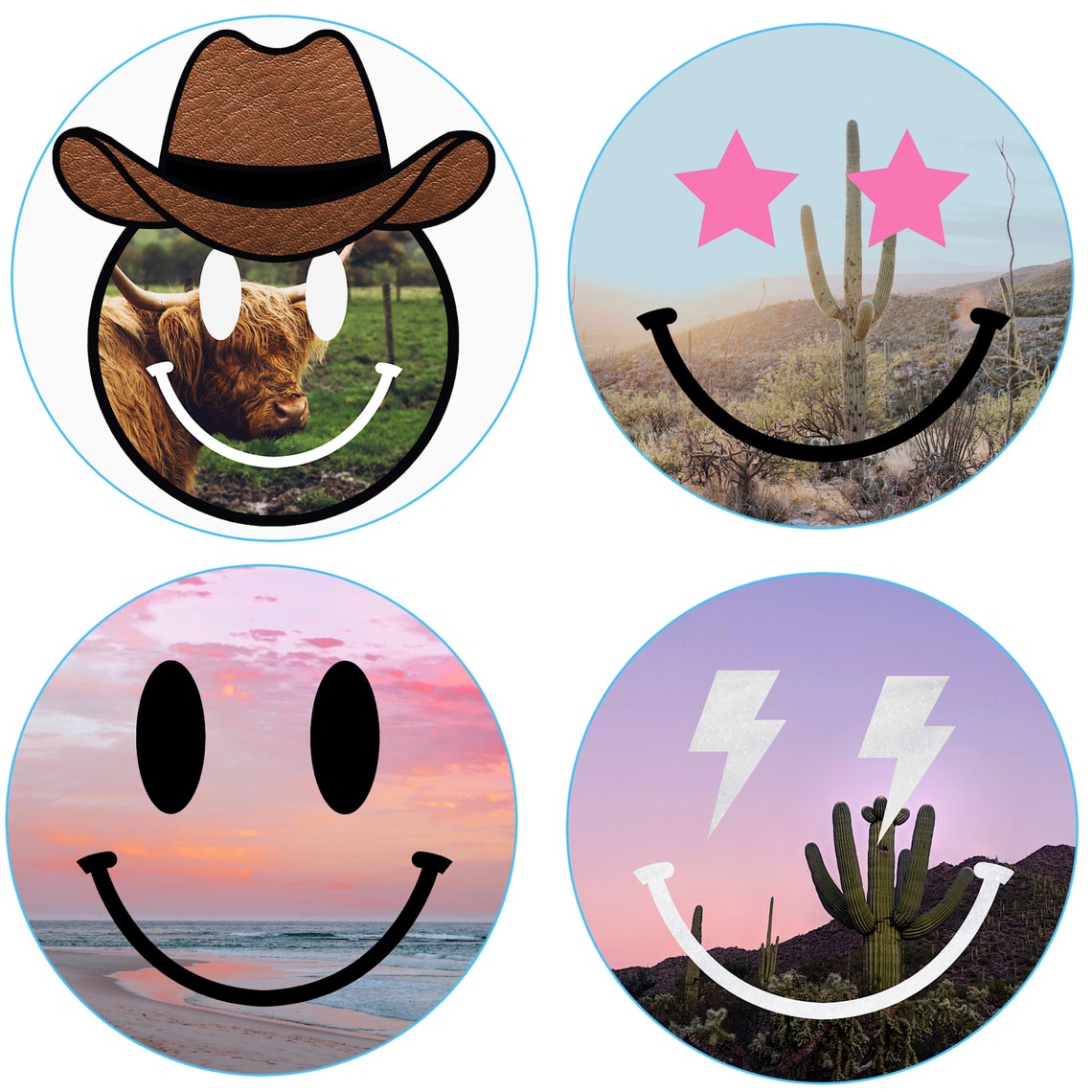 Landscape Digital Cardstock|digital Files| Cactus Rounds|scenery ...