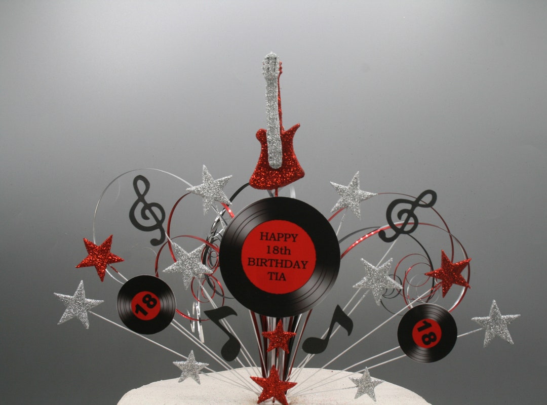 Guitar Musical Cake Topper Cake Decoration Cake Spray Birthday - Etsy