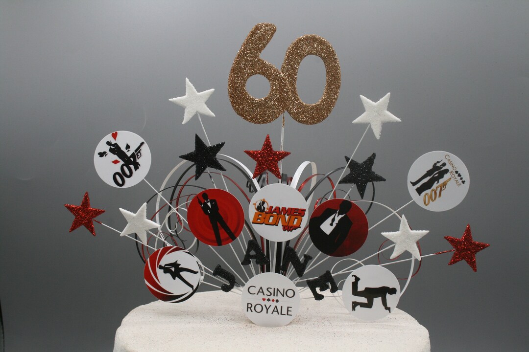 James Bond Cake Topper Cake Decoration Cake Spray Birthday Etsy