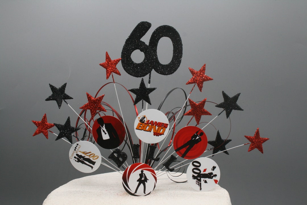 James Bond Cake Topper Cake Decoration Cake Spray Birthday Etsy