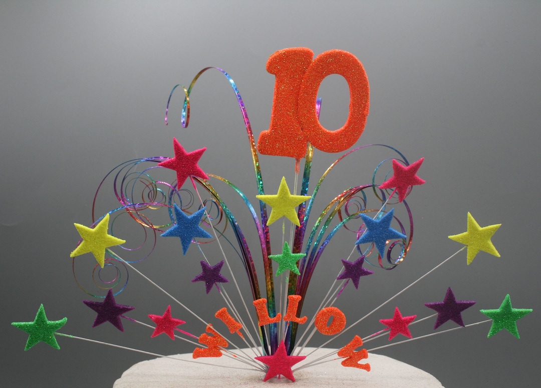 Neon Fluorescent Cake Topper Cake Decoration Cake Spray Birthday ...