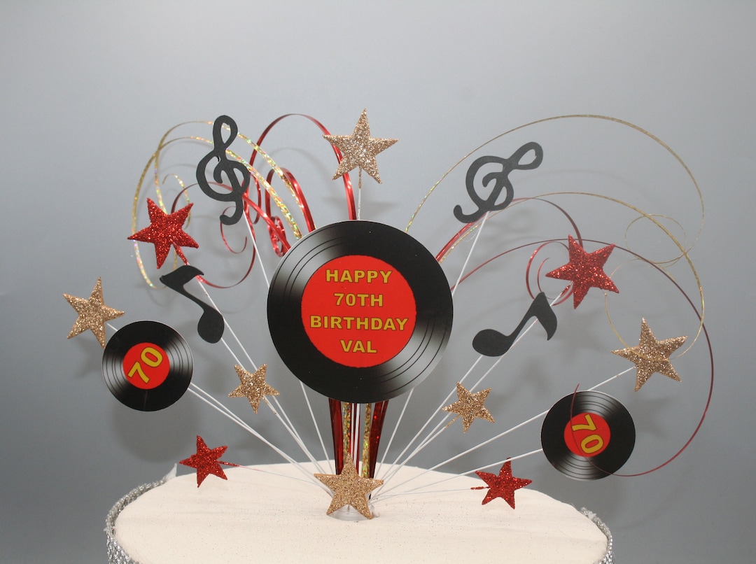 Music Musical Vinyl Cake Topper Cake Decoration Cake Spray Birthday ...