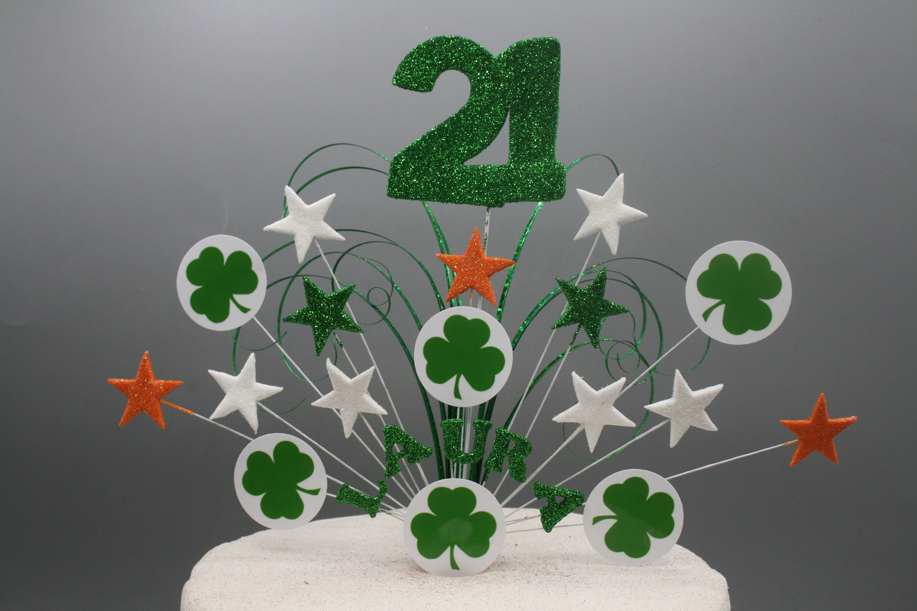 Irish Shamrock Cake Topper Cake Decoration Cake Spray Birthday - Etsy