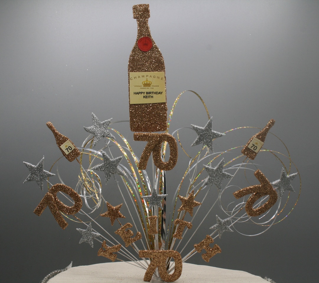 Champagne Cake Topper Cake Decoration Cake Spray Birthday Starburst ...
