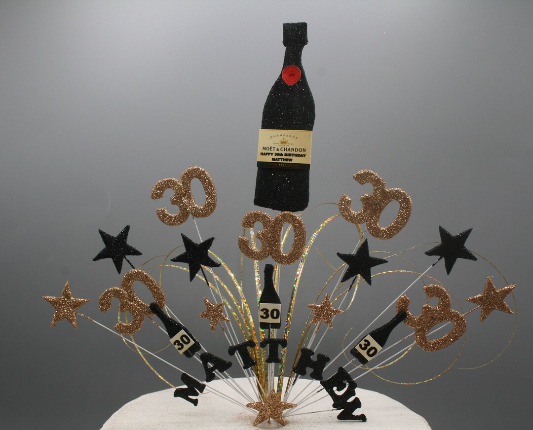 Champagne Cake Topper Cake Decoration Cake Spray Birthday Starburst ...