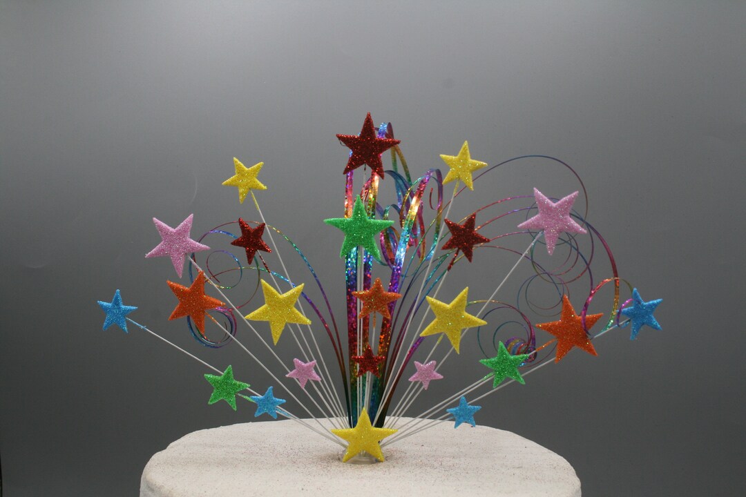 Cake Topper Cake Decoration Cake Spray Stars on Wires Birthday ...