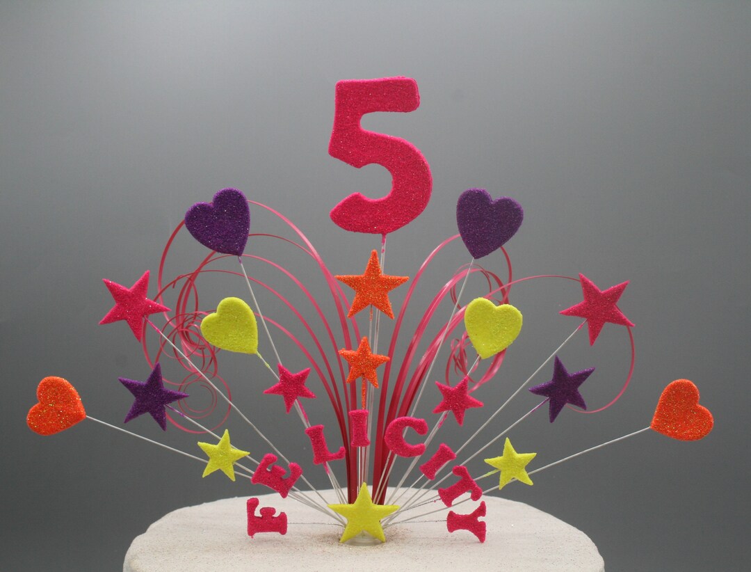 Neon Fluorescent Cake Topper Cake Decoration Cake Spray Birthday ...