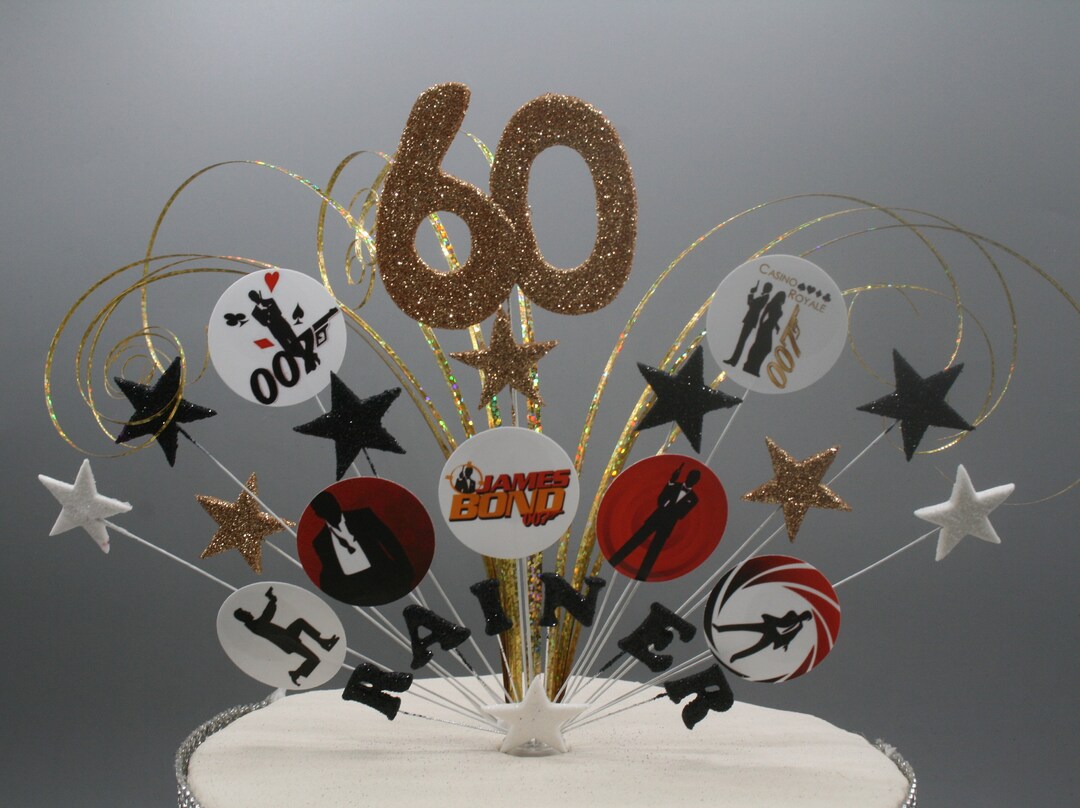 James Bond Cake Topper Cake Decoration Cake Spray Birthday Etsy