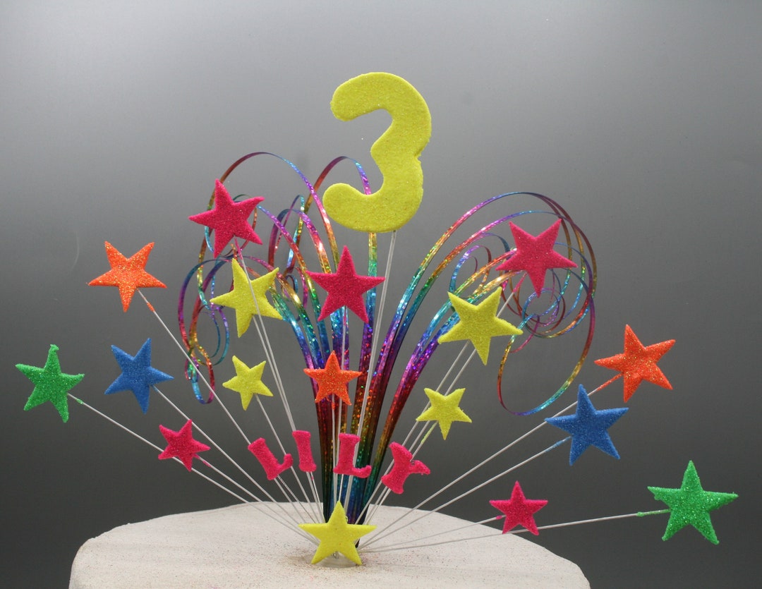 Neon Fluorescent Cake Topper Cake Decoration Cake Spray Birthday ...