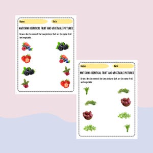 Fruit and Vegetable Matching Game for Kids - Printable Activity ...