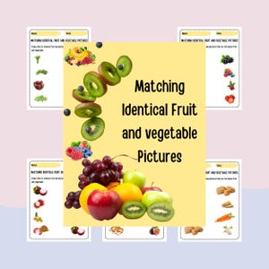 Fruit and Vegetable Matching Game for Kids - Printable Activity ...