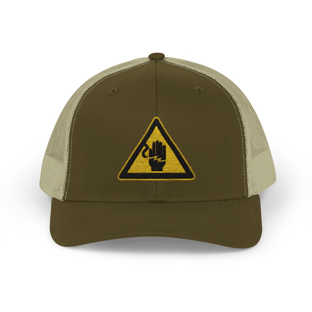 Electrical Warning Sign Snapback Trucker Cap, Construction Safety Hat ...