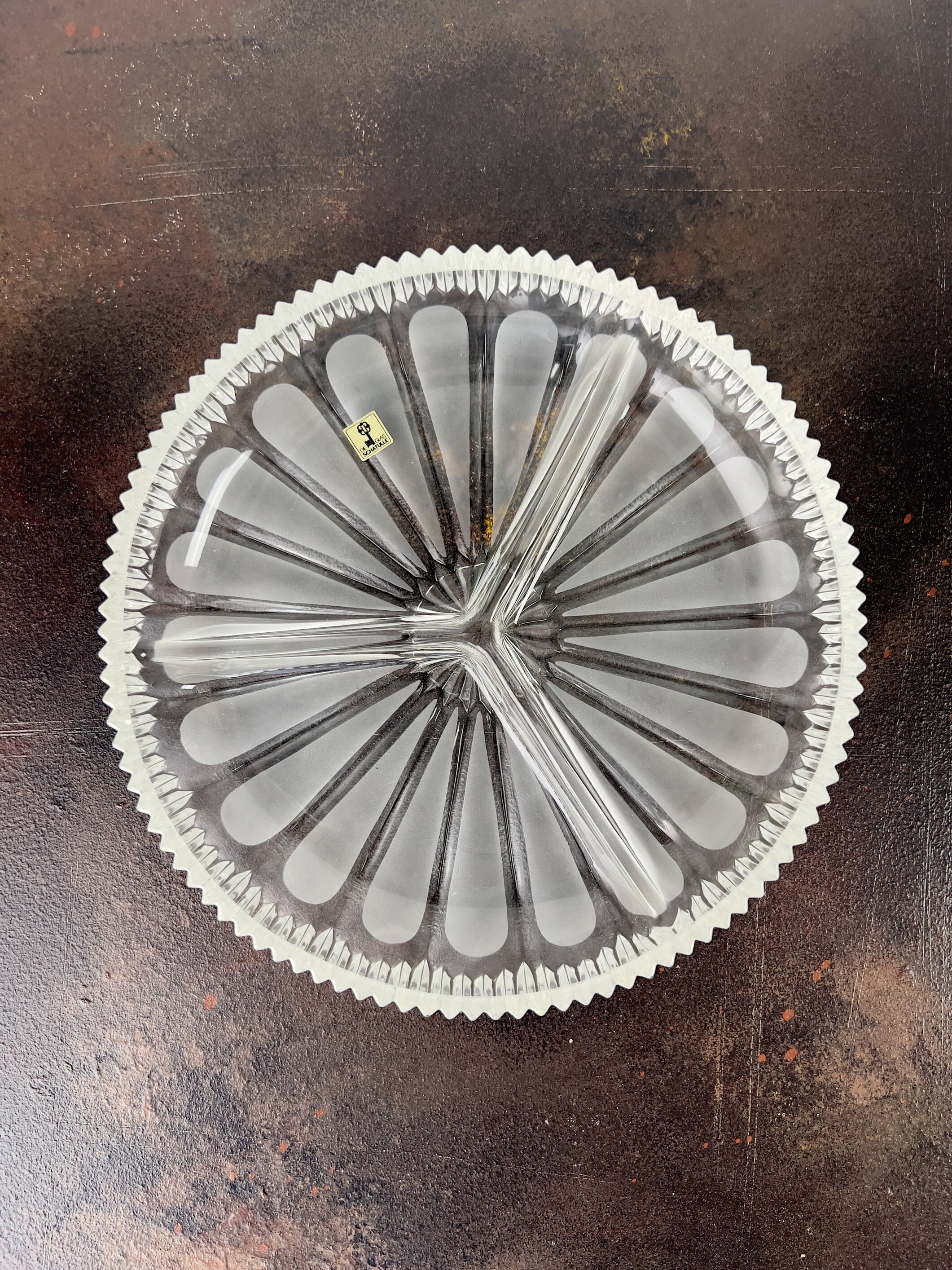 Vintage Glass 3 Compartment Dish Satin Finished Ø 21 Cm Comet the Glass ...