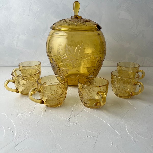 Amber Glass Punch Set - Etsy