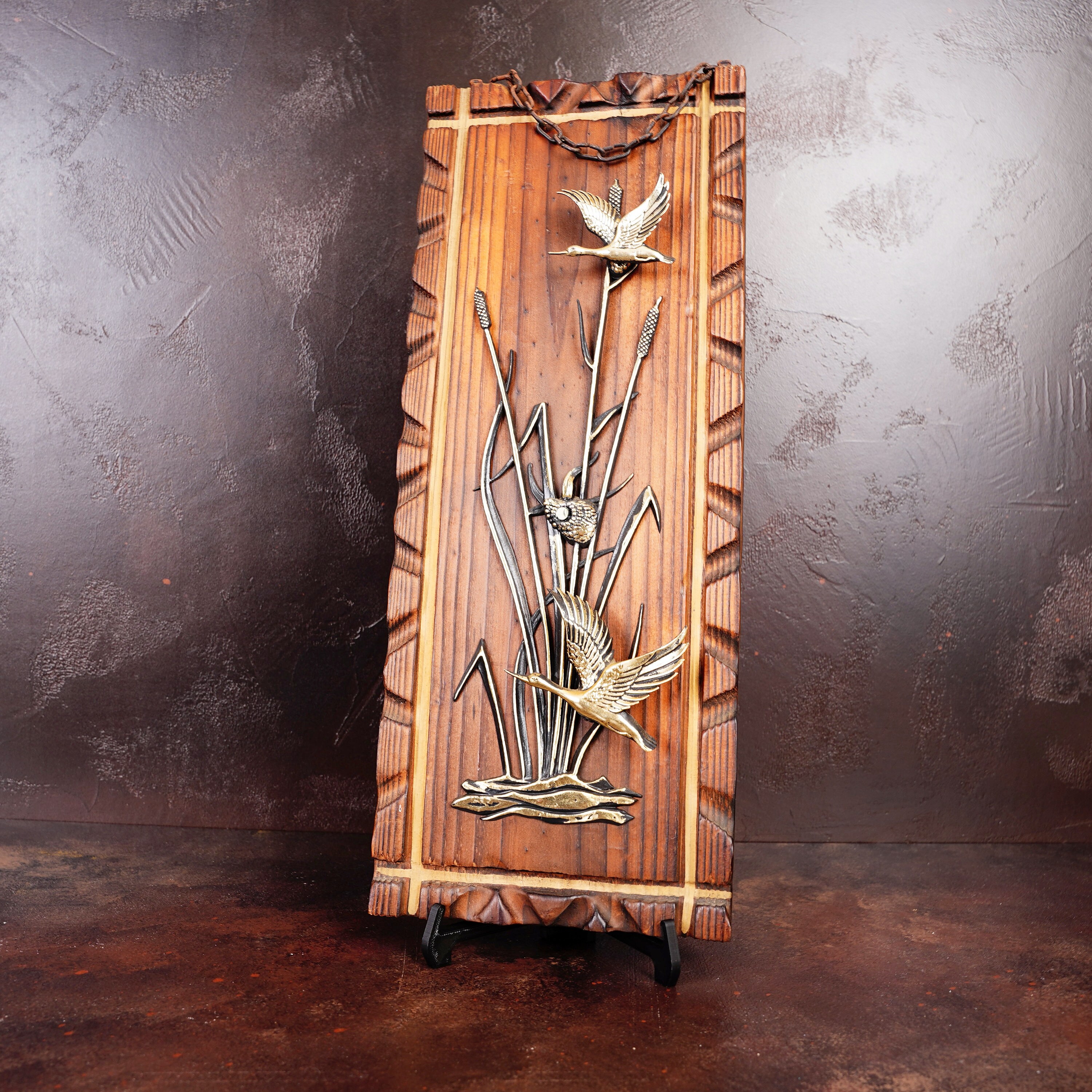 Wooden Wall Art With Duck Relief, Handcrafted Wall Hanging, Nature ...