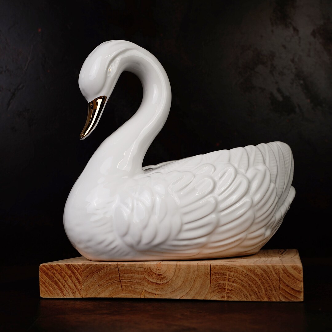 Vintage Ceramic Swan Planters Figurines Home Decor Mid Century Modern ...