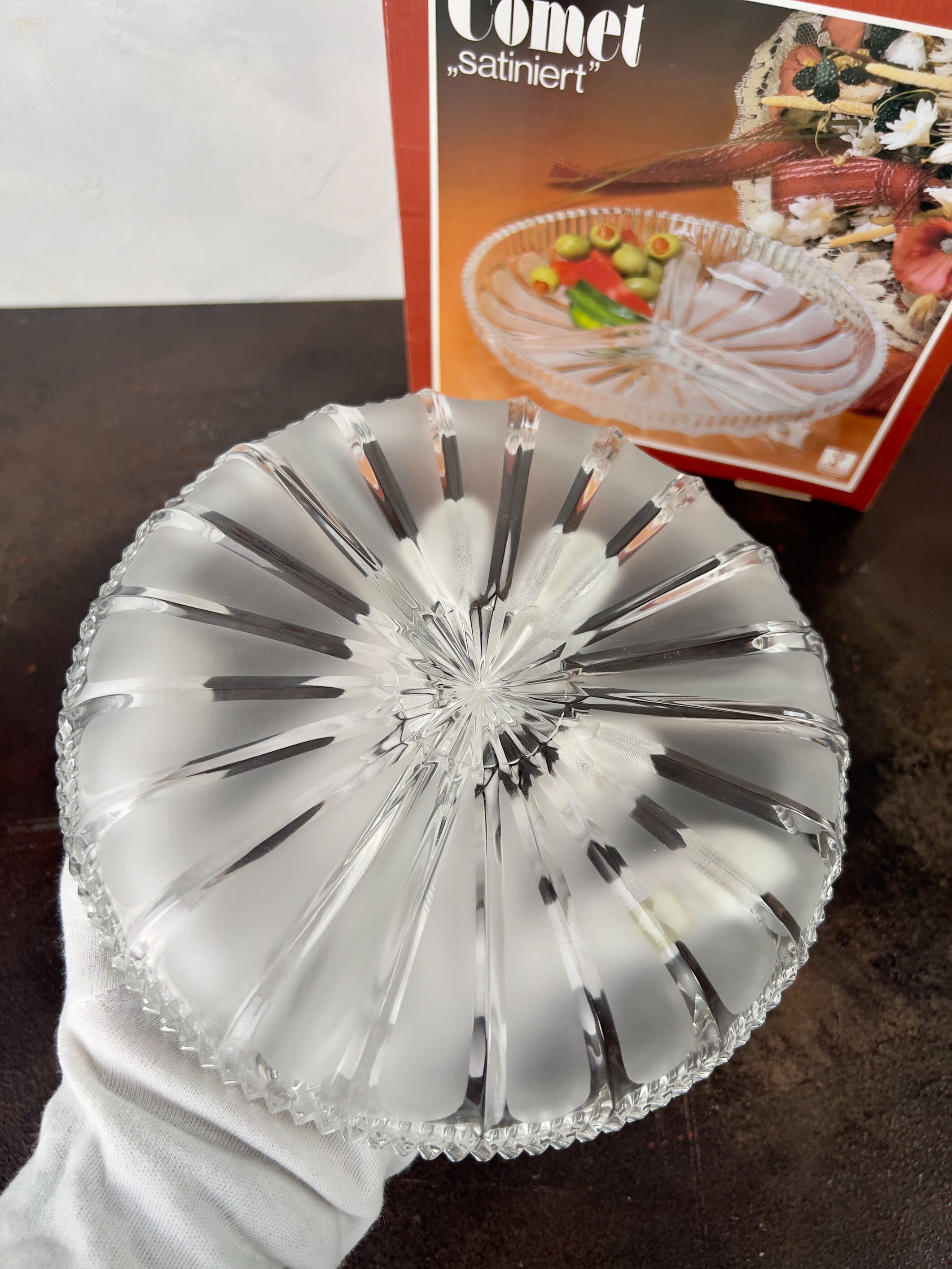 Vintage Glass 3 Compartment Dish - Satin Finished - Ø 21 Cm - Comet ...