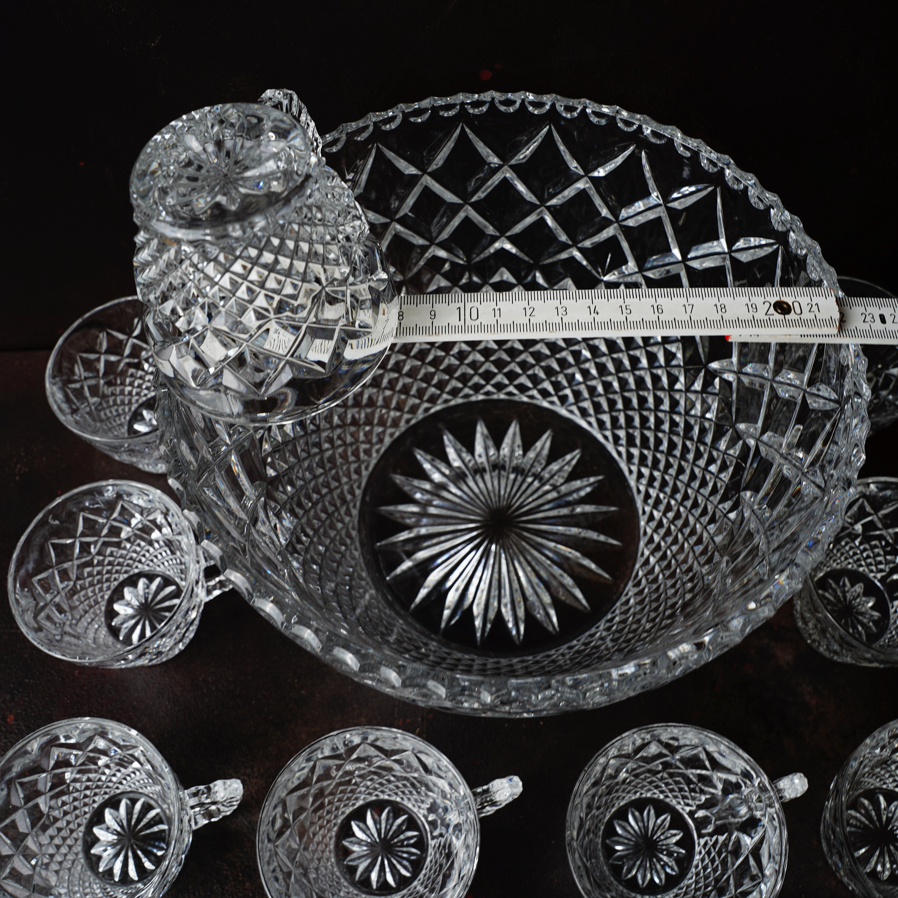 Vintage Punch Bowl Set Mid-century Glassware for Elegant Entertaining ...