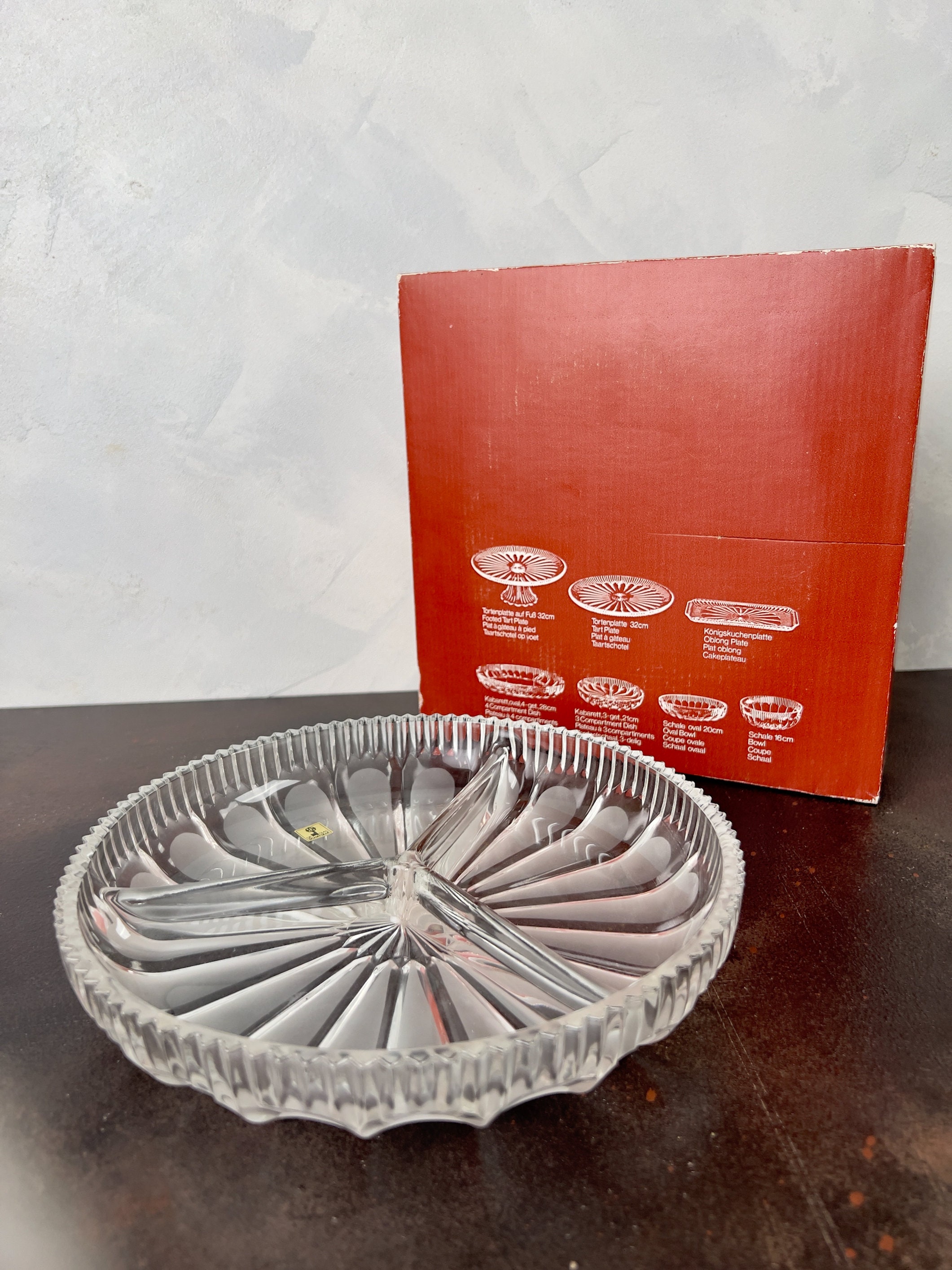 Vintage Glass 3 Compartment Dish - Satin Finished - Ø 21 Cm - Comet ...