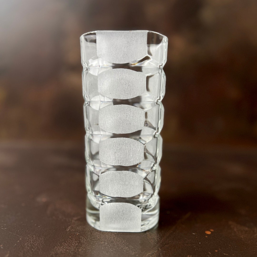 1960s Luminarc Glass Vase - Windsor J G Durand - Frosted & Clear ...