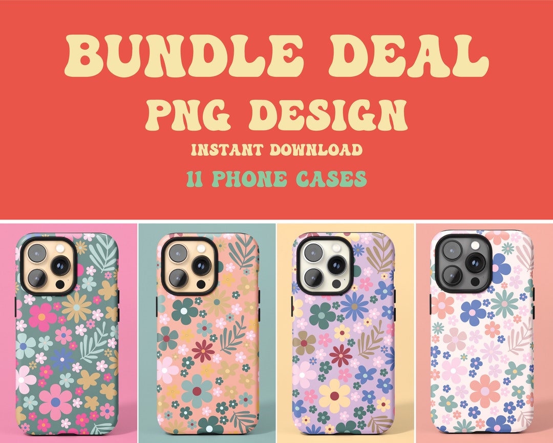 Phone Case Design PNG, Floral Bundle PNG, PNG Bundle Design, Floral ...