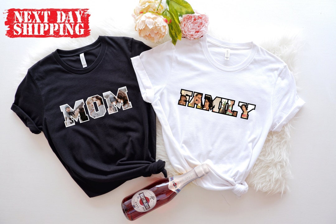 Custom Photo Added to Custom Text Shirt, Photo in Text Shirt, Your ...