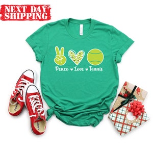 Peace Love Tennis Shirt, Tennis T-shirt, Tennis Coach Gift, Court ...