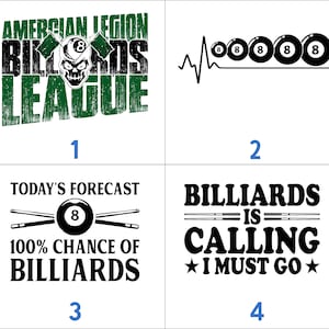4 Different Billiards Shirt, Billiard is Calling I Must Go Shirt,today ...