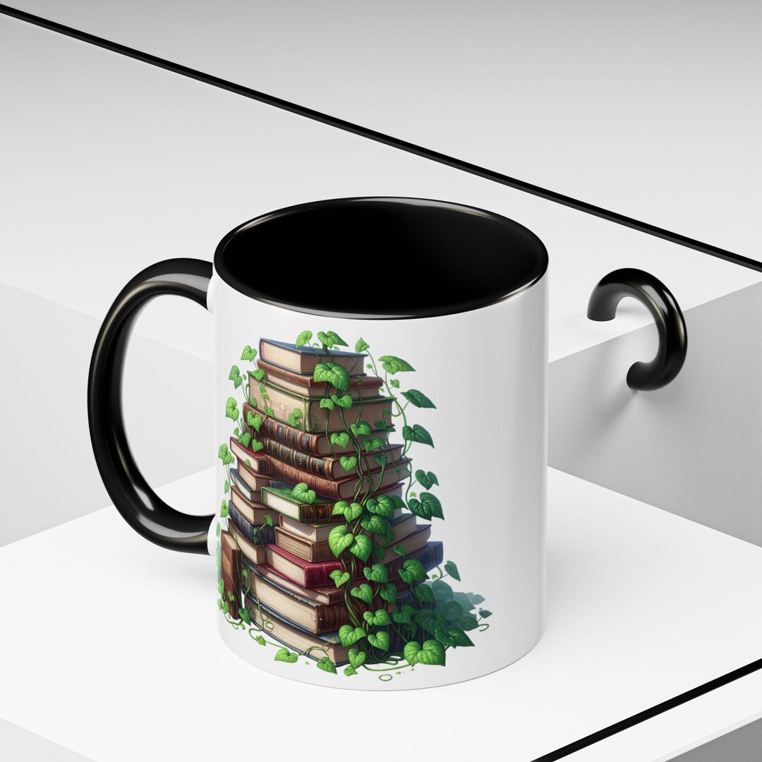 Vintage Book Stack Coffee Mug, Cozy Reading Gift, Book Lover's Mug ...