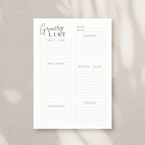 Weekly Grocery List | Meal Planner Printable | 7 Day Menu Plan | Food ...